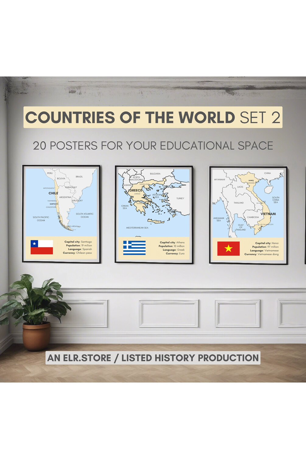 Posters: Countries of the World, Set 2 (20 printable posters)