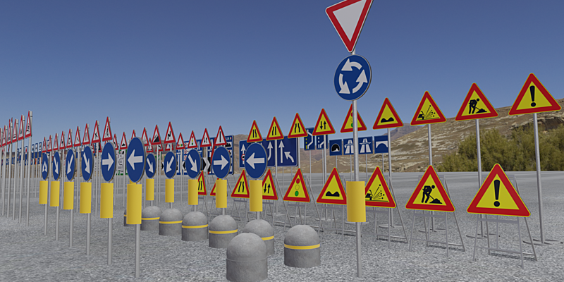 Traffic Sign Megapack for blender