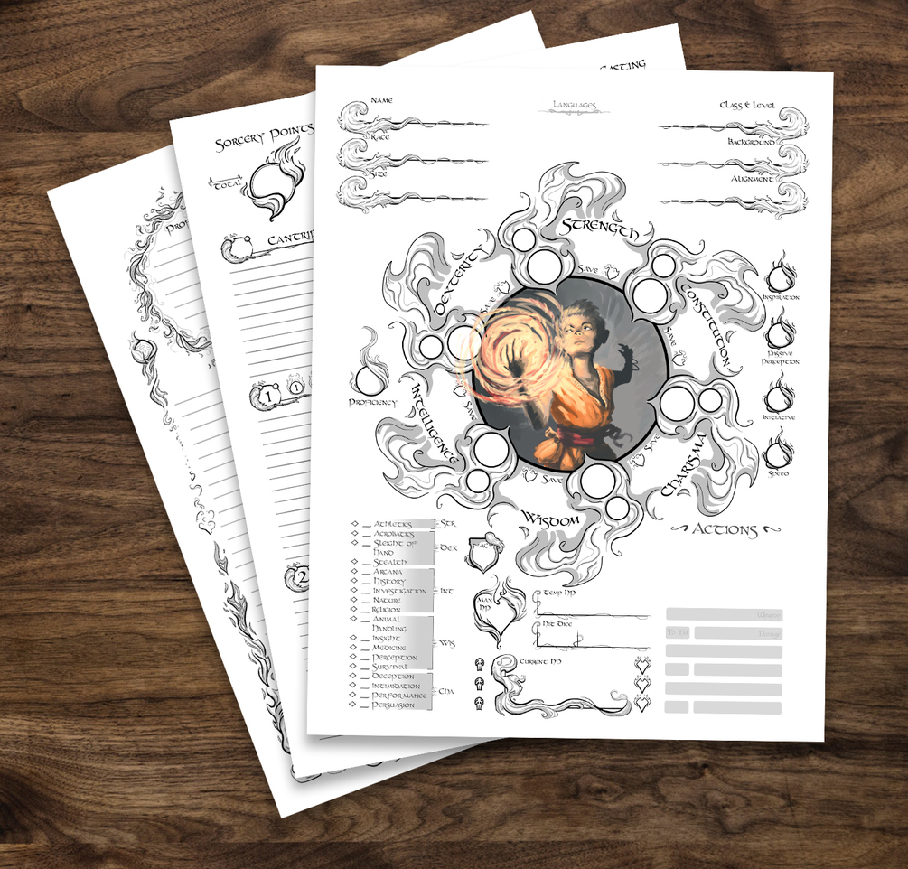 Sorcerer Character Sheet 5e