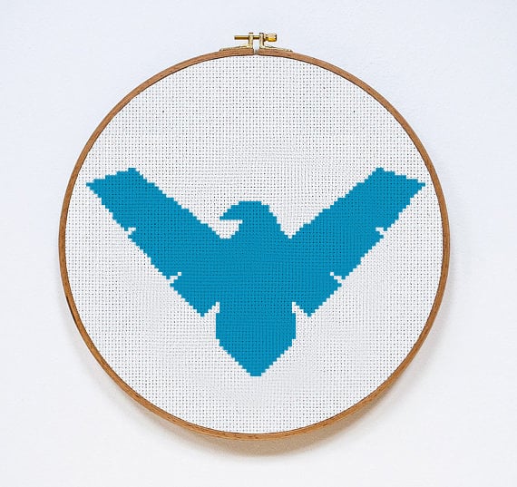 Nightwing Logo Cross Stitch Pattern PDF Download