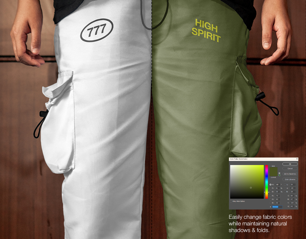 Premium Cargo Pants Mockup (5 PSD Scenes)