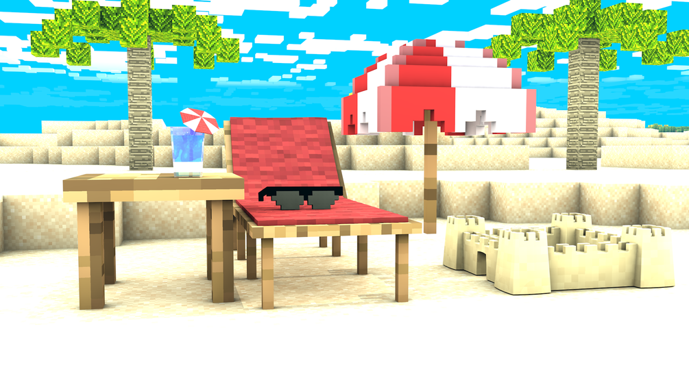 C4D Minecraft Beach Pack