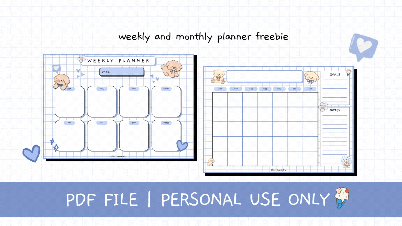 [ChilMandu FREEBIE] BEAR SAMPLE PLANNER