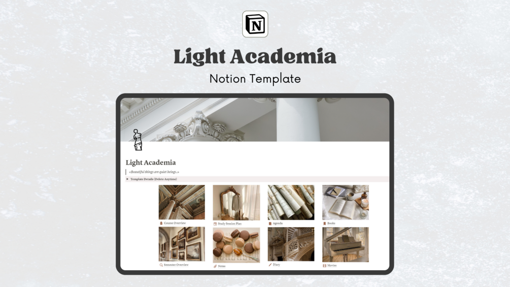 Light Academia - Notion template