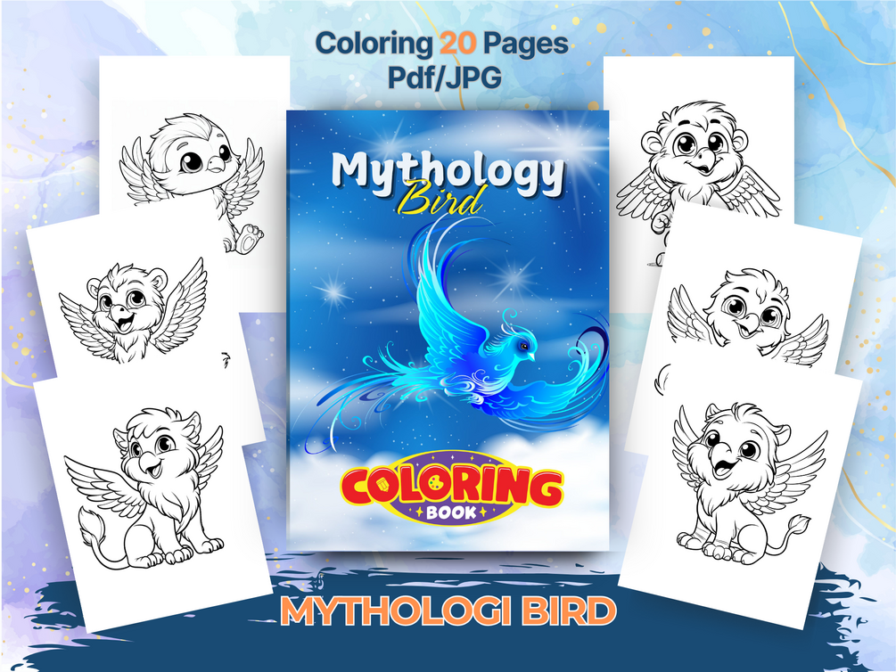 Cute Mythology Bird Coloring Pages (20 Pages) | Mythical Bird Magic: 20 ...