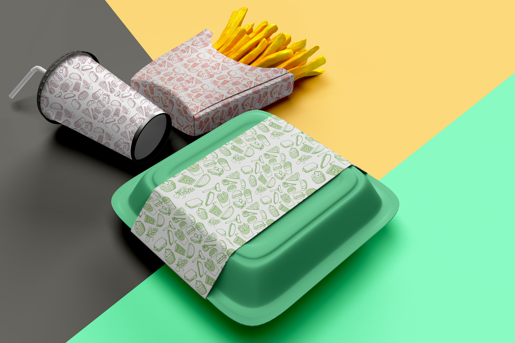 Takeout Brand Identity Presentation Realistic Mockup