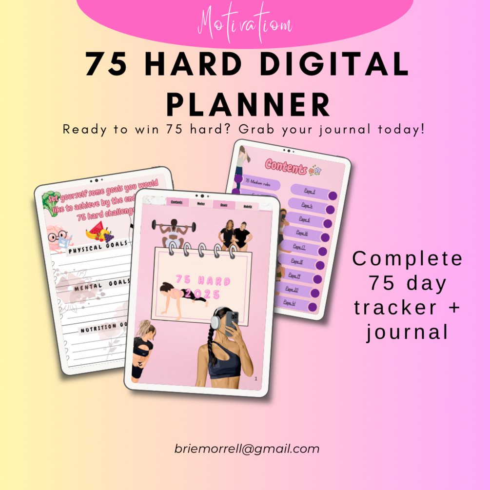 75 Hard Digital Journal – Printable Challenge Tracker for Meals ...