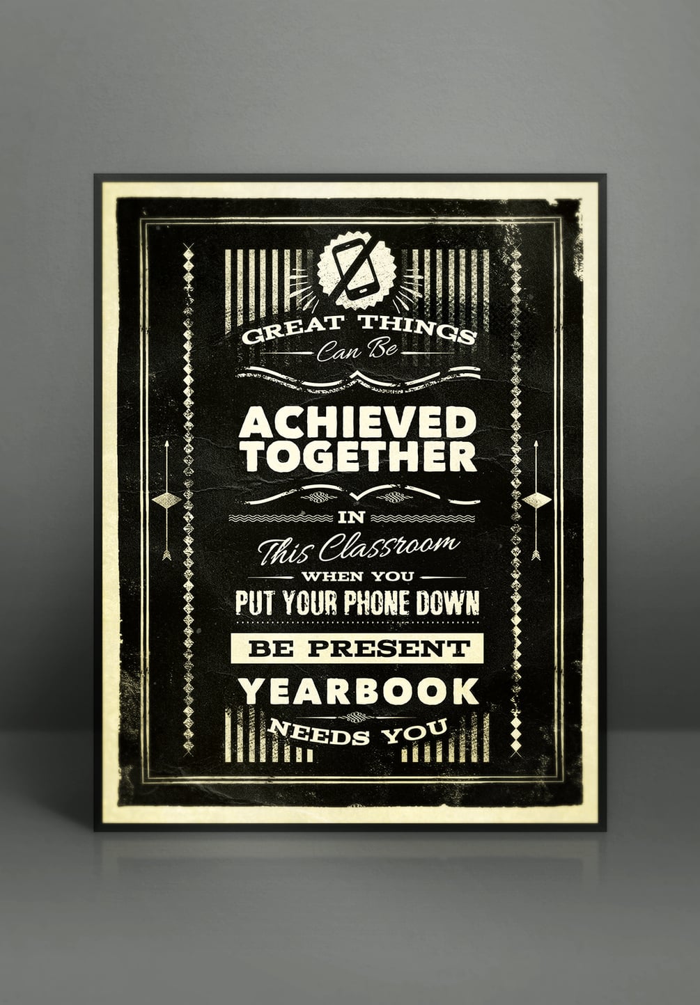 No Phone in Yearbook Classroom Poster