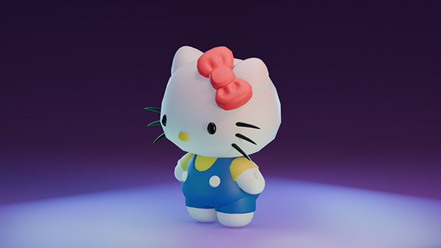Hello Kitty Game Ready 3D Model