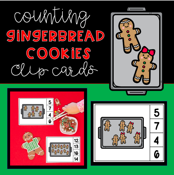 Gingerbread Man Counting Clip Cards Numbers 0-15