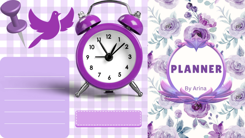 Cute purple planner