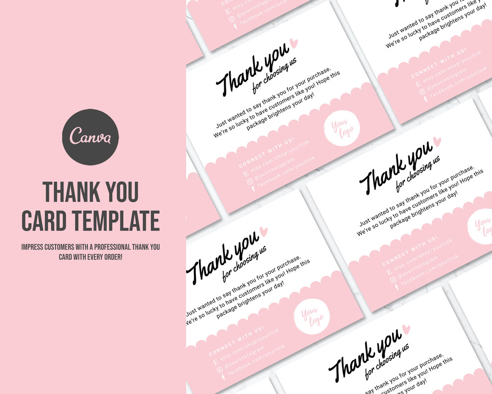 Thank you cards business | Small business card | Thank you card ...