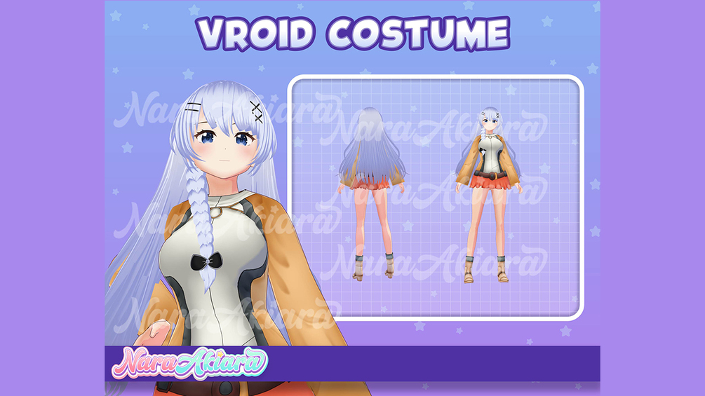 Show Your Style with 3D Vroid Clothes Orange Leather Jacket with Skirt ...