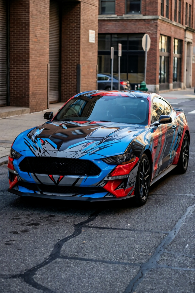 Metallic Feather Wrap Design Pack 25 - Red & Cyan Livery (4K Textures)