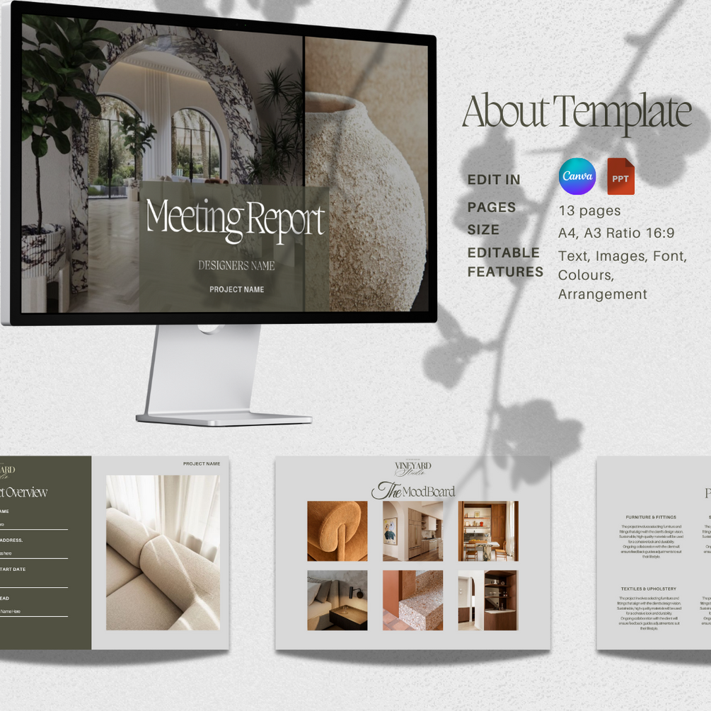 Interior Design Meeting Report Template | Interior Design Template