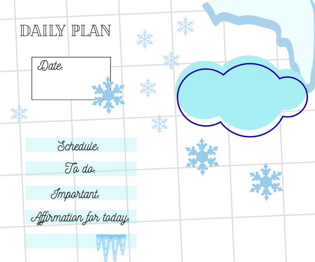 Winter Daily Planner - Printable PDF