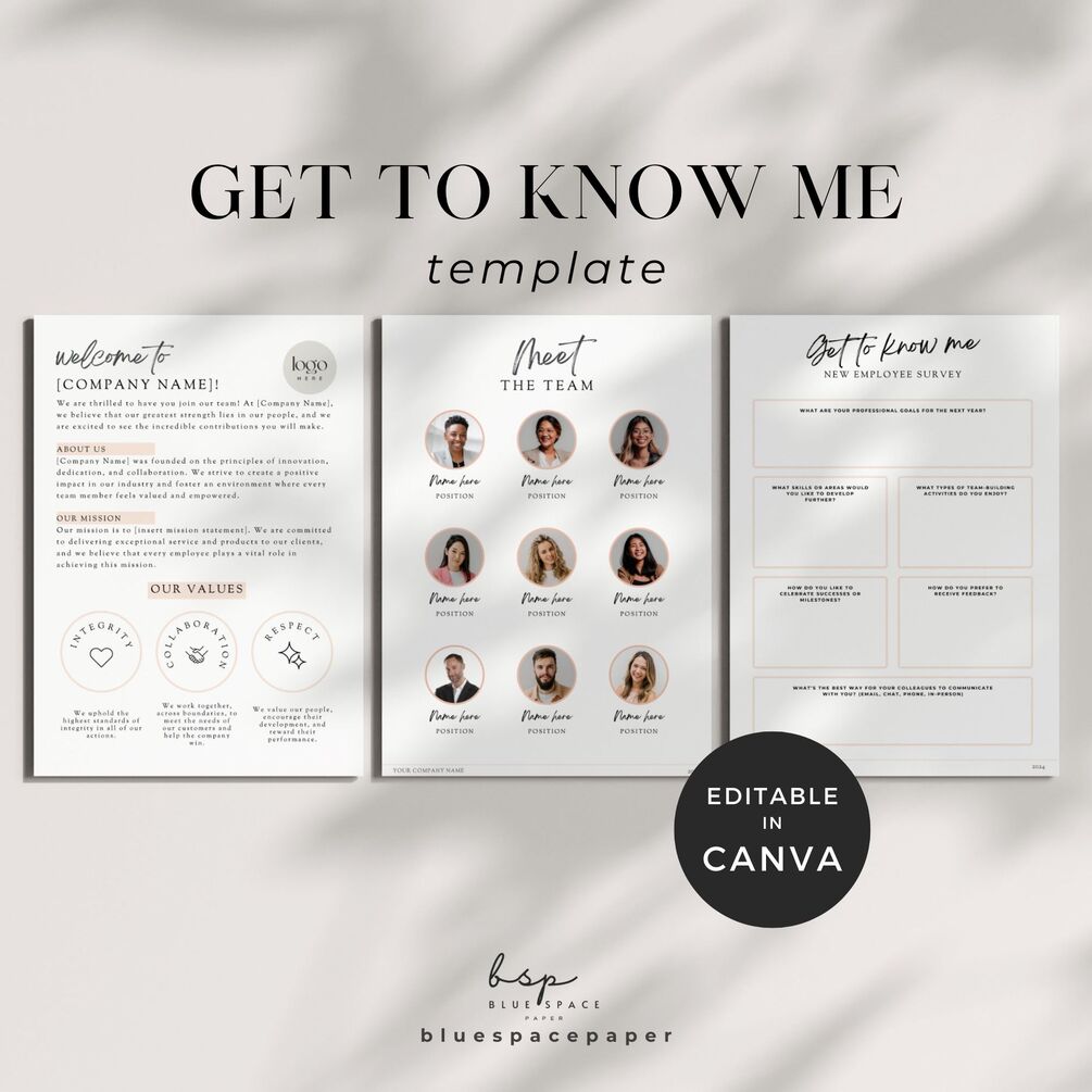 Get to Know you Questionnaire Editable - DO050