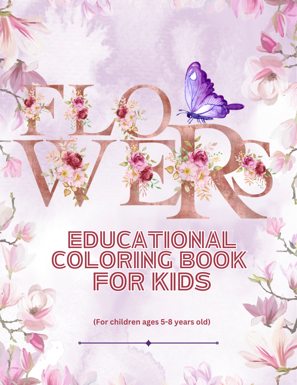 Flowers - Educational Coloring Book for Kids