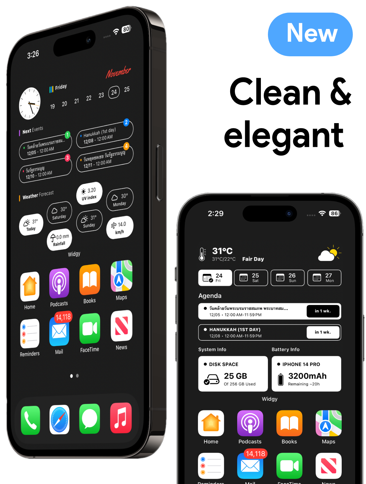 Clean Info widgets for Widgy!