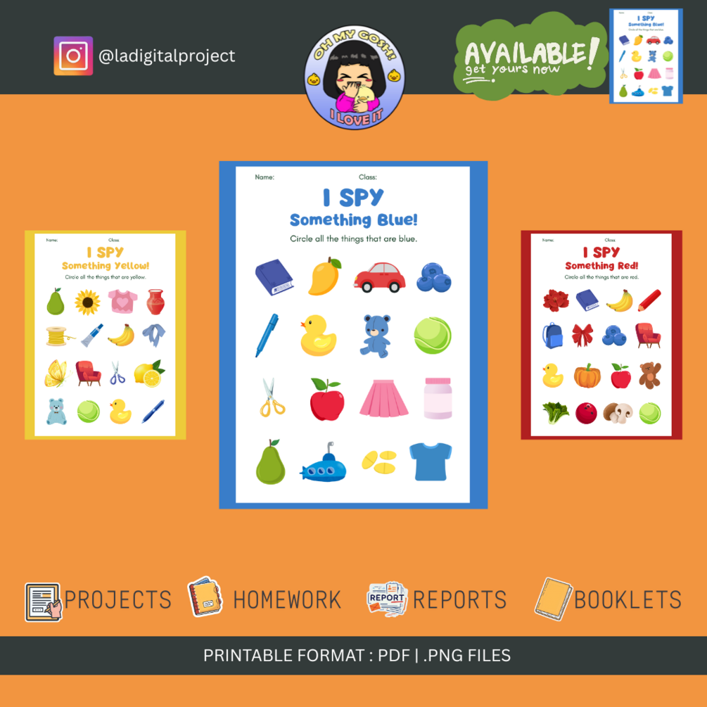 FREE I Spy the Colors Worksheet English Language