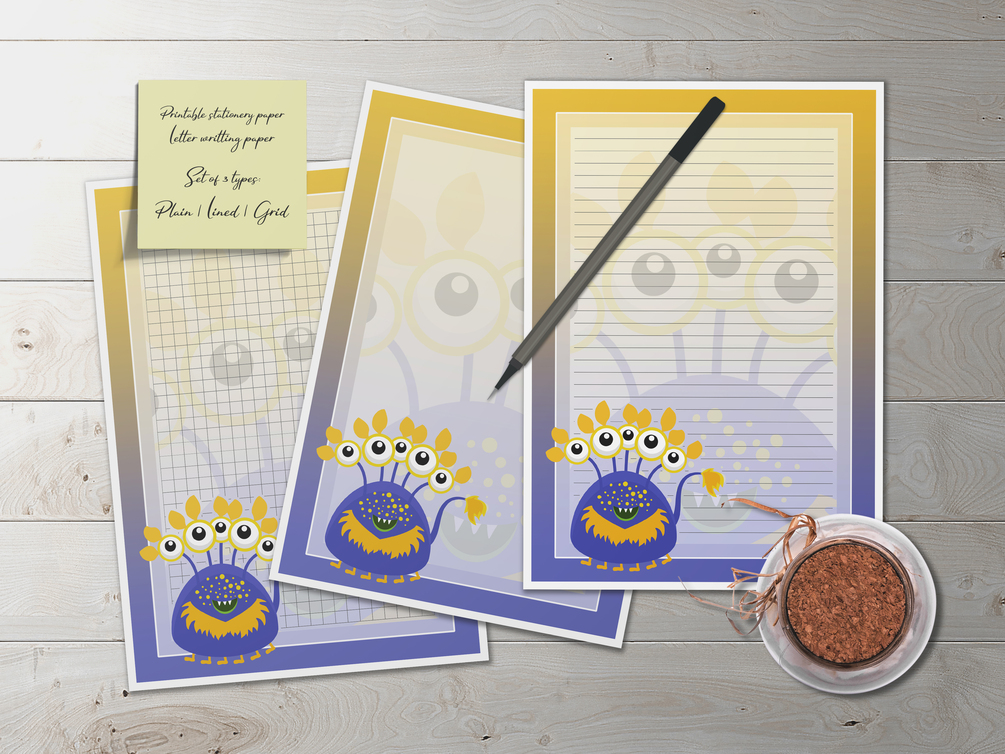 Lined, Grid, Plain Paper Colorful Printable Notebook Pages for Boys ...