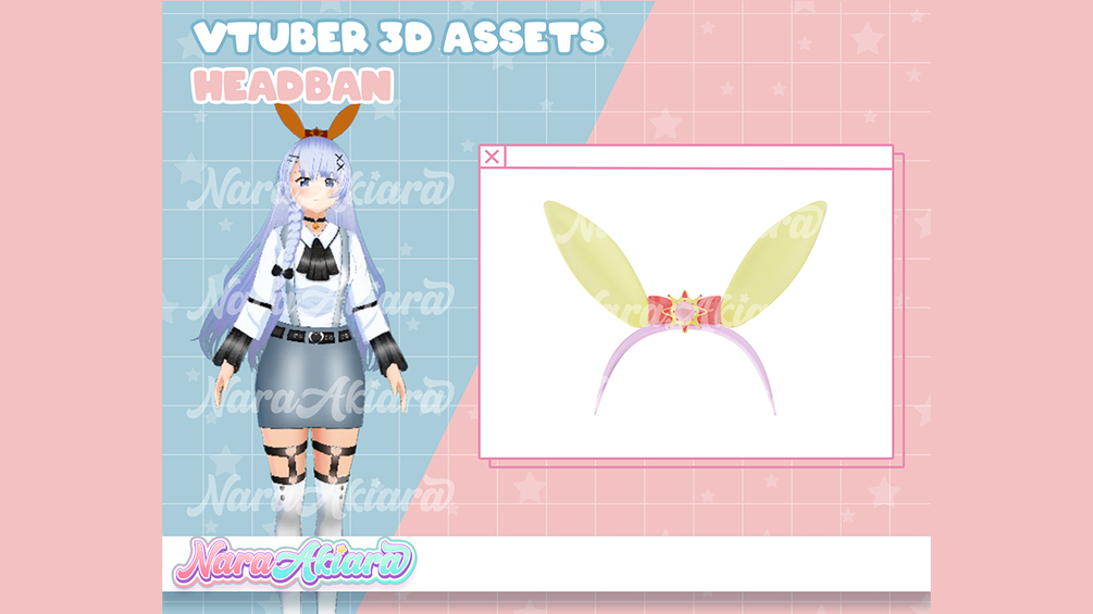 3D Vtuber Assets Headband V7 Vroid Commission, 3D assets ready to use ...