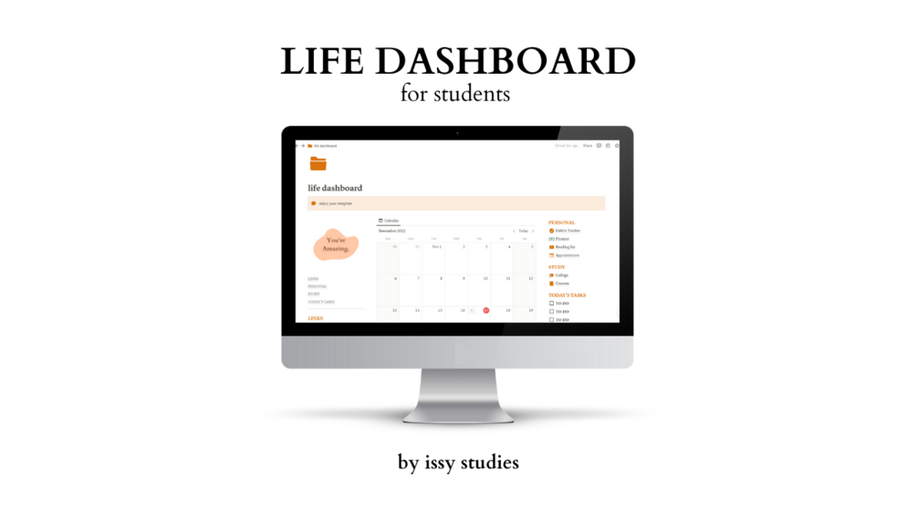 LIFE DASHBOARD [NOTION TEMPLATE]