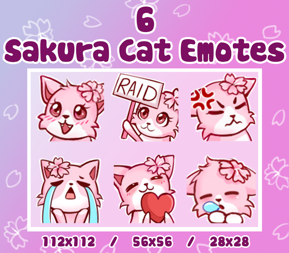 6 Sakura Cat Emotes
