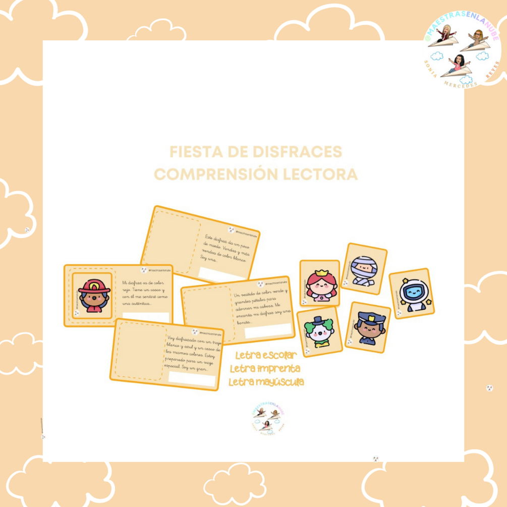 Fiesta de disfraces. Comprensión lectora.
