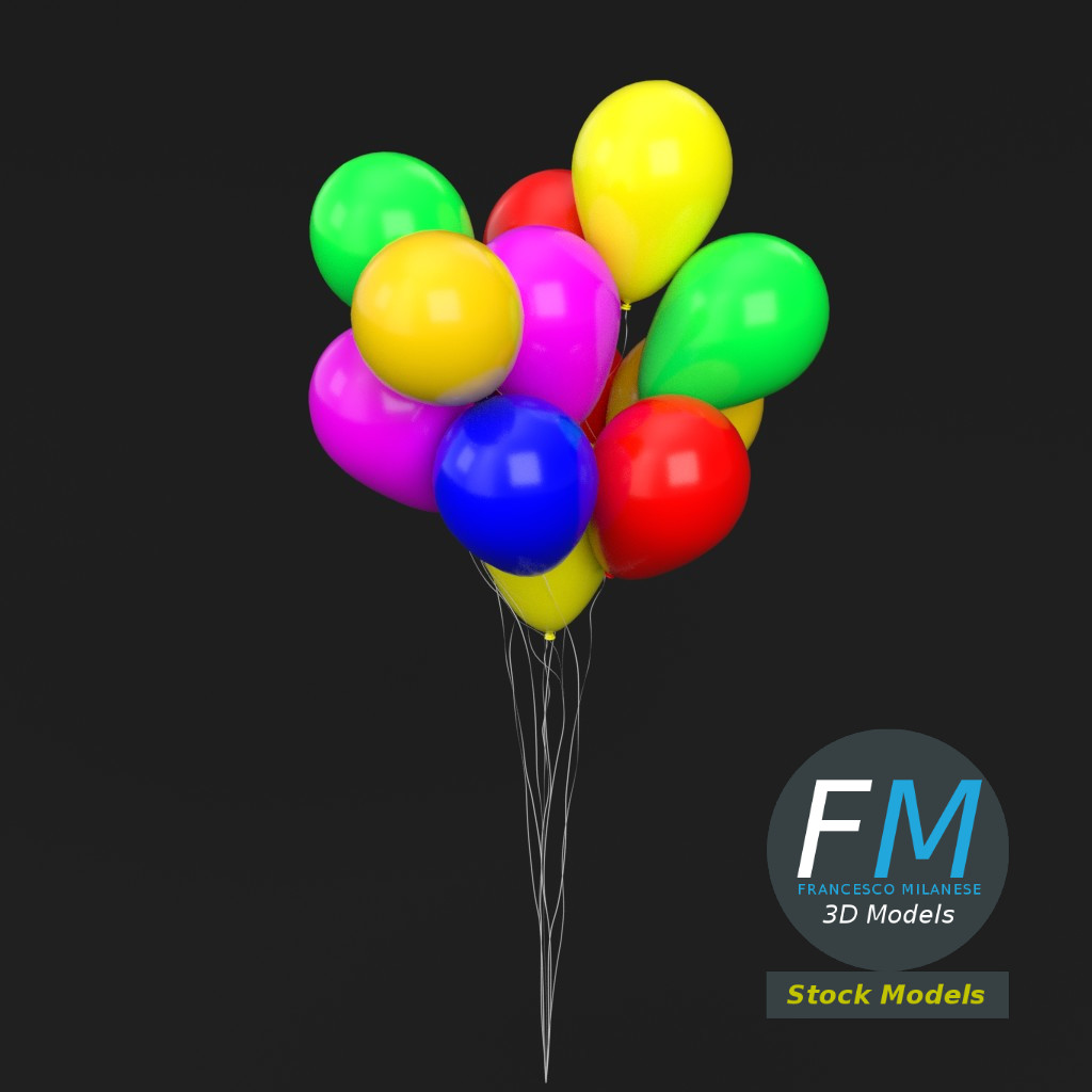 3D MODEL - Bunch of balloons