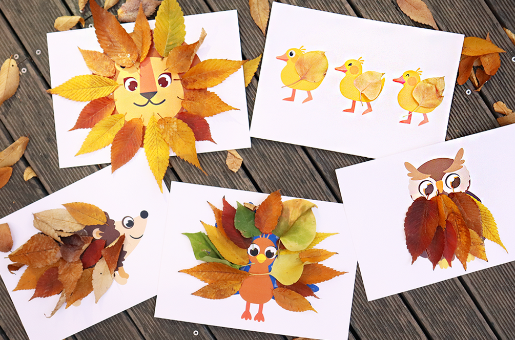 Leaf Animal Craft for Kids - Printable PDF