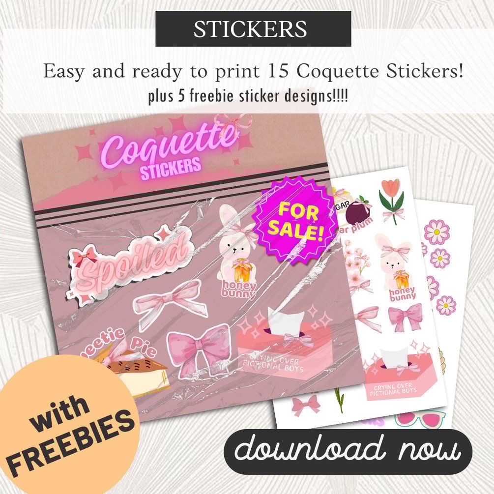 STICKERS: 15 COUQUETTE THEME WITH FREEBIES