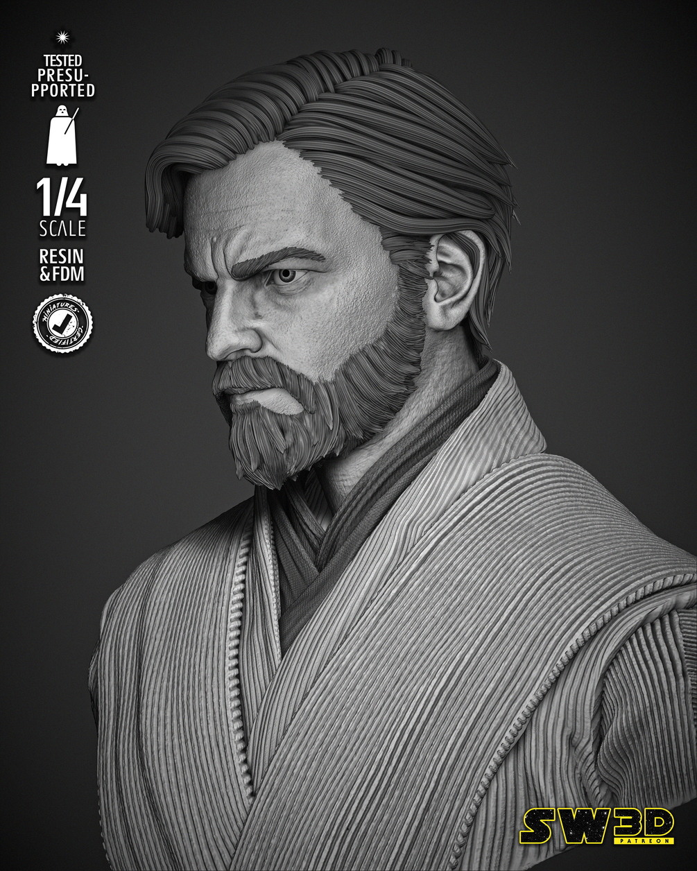 Obi Wan 2024 Portrait Bust - Star Wars 3D Models - Tested and Ready for ...