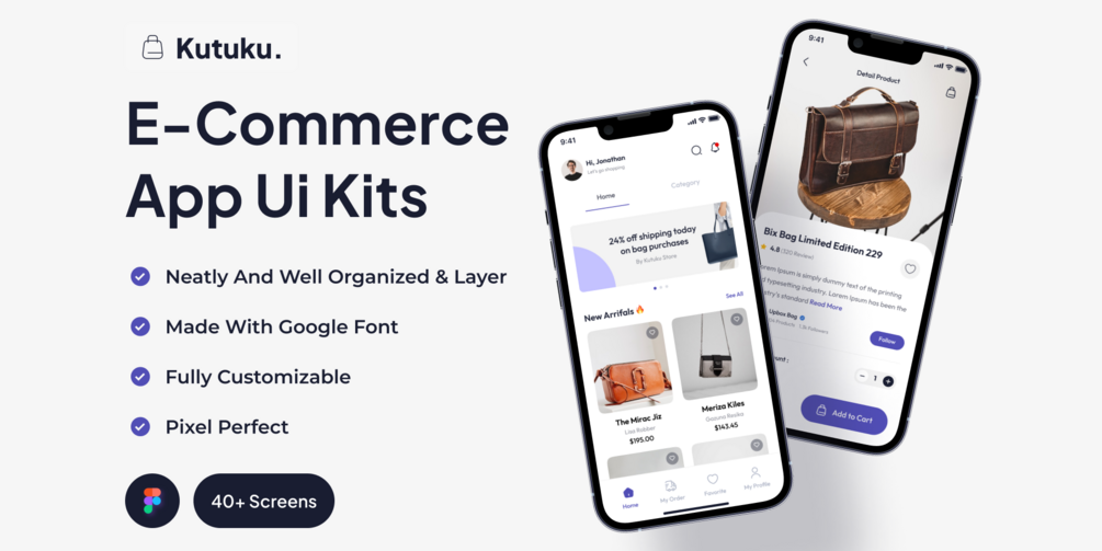 Kutuku – eCommerce Mobile App Ui Kits