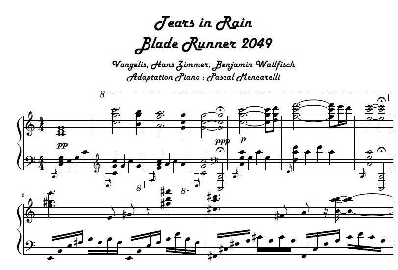Vangelis - Blade Runner 2049 (Tears in Rain) - Piano