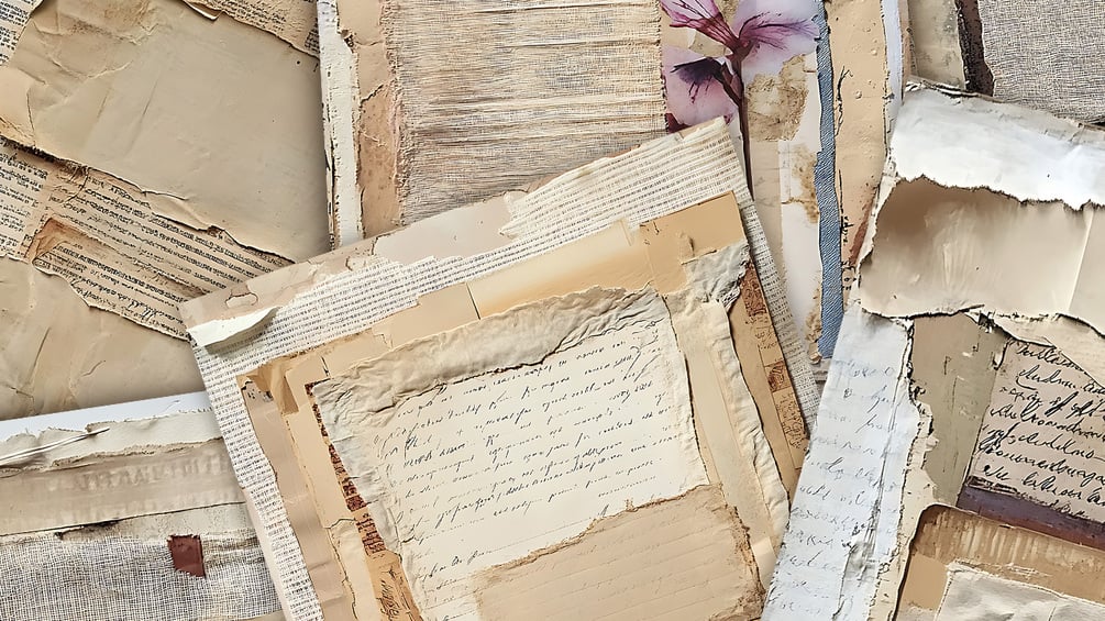 20 pc Layers of Old Papers and Fabric Printable Junk Journal Half ...