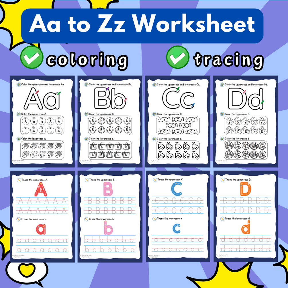 Aa to Zz - coloring and tracing