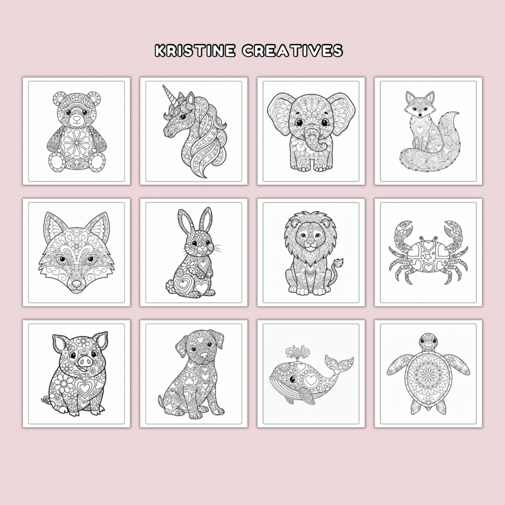 KRISTINE CREATIVES: ANIMAL MANDALAS COLORING PAGES