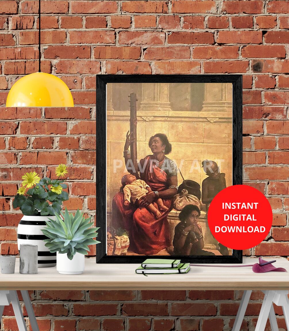 Gypsies of South India - Raja Ravi Varma's Painting Vintage Printable ...