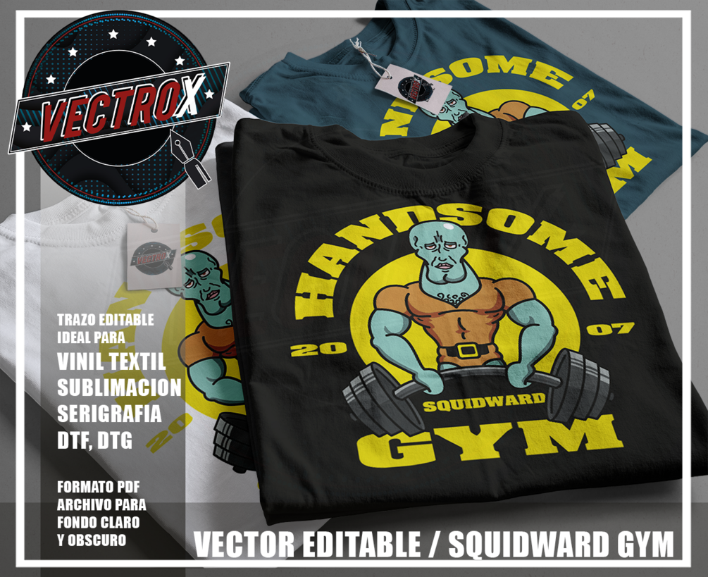 Vector Editable - Squidward Gym