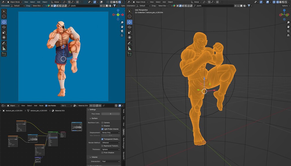 Monk Warrior 3D - Blender 4.4