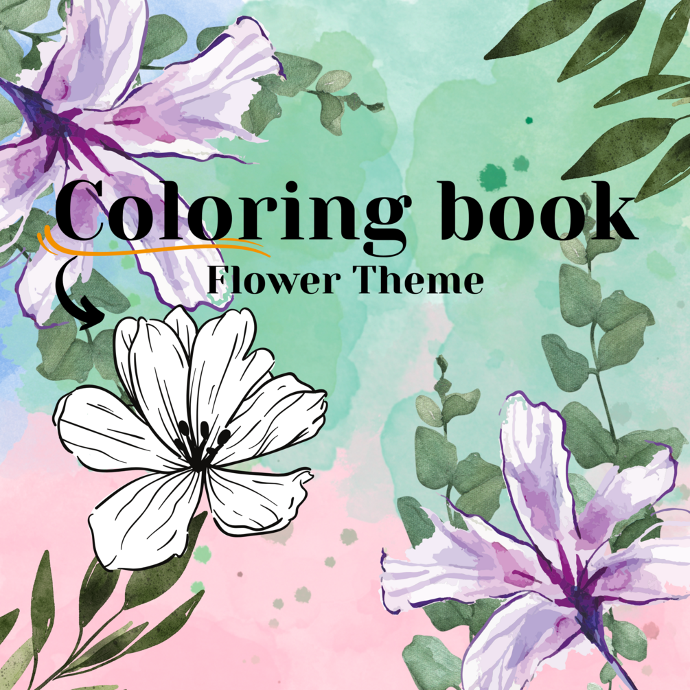 Flower Theme Coloring Book