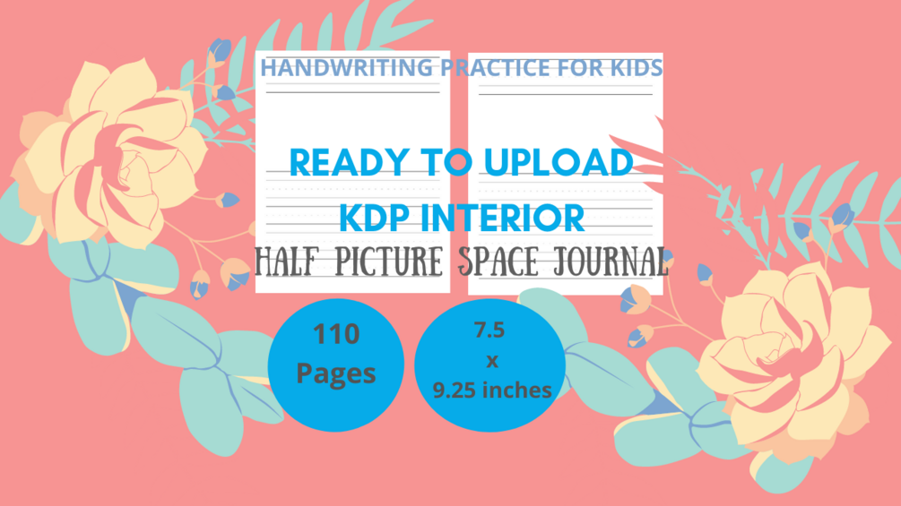 Handwriting Practice Dotted Mid-lined Pages With Half Picture Space For ...