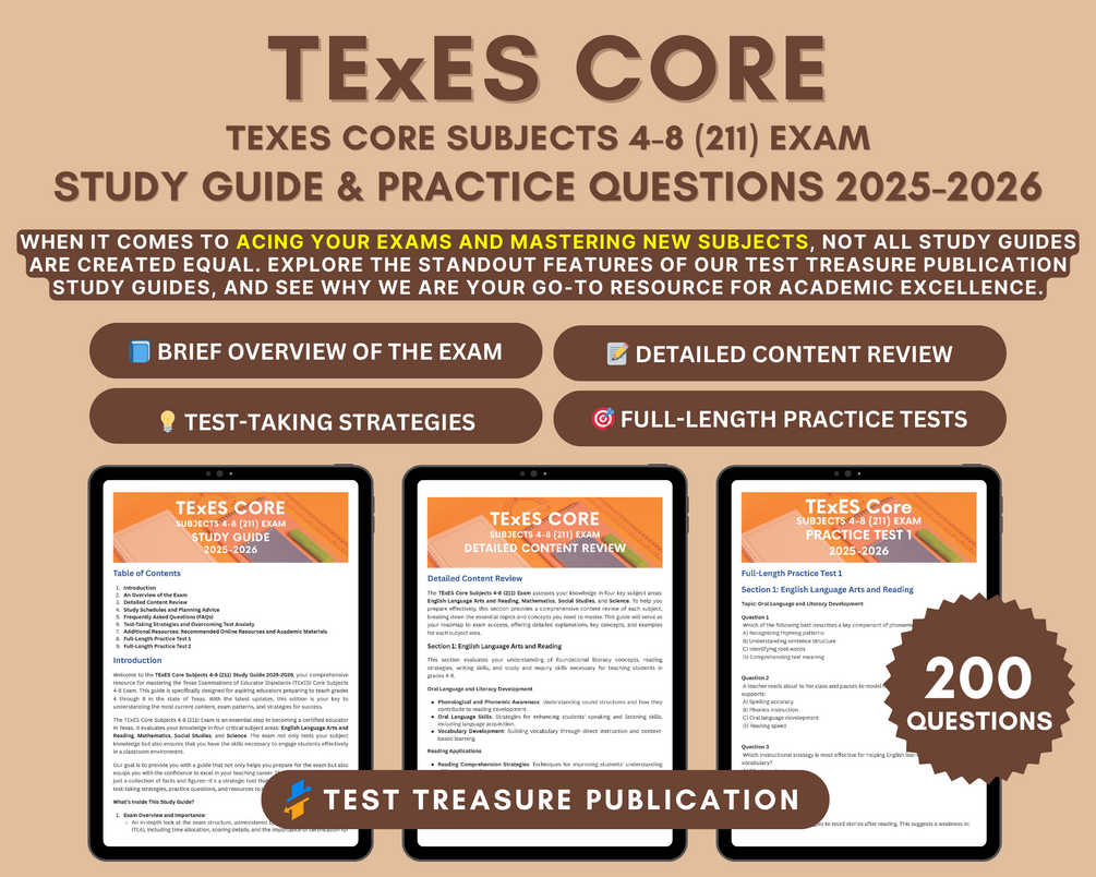 TExES Core Subjects 4-8 (211) Study Guide 2025-2026: In-Depth Review ...