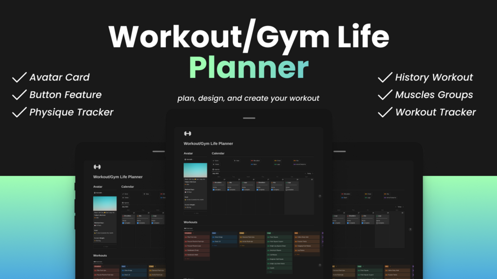 Workout/Gym Life Planner