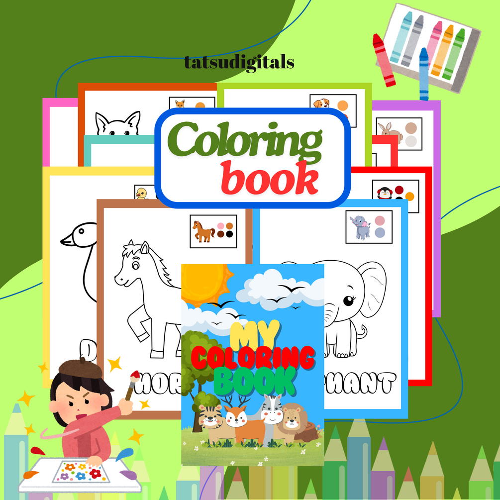 My First Animal Coloring Book: Fun with Friends from the Jungle, Farm ...