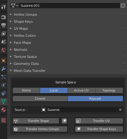 Mesh Data Transfer for Blender