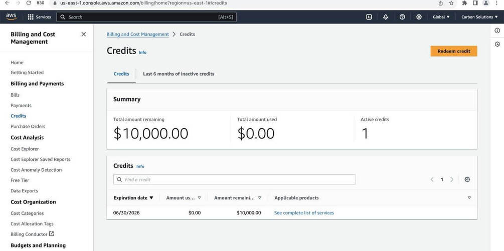 Buy AWS Credit Account