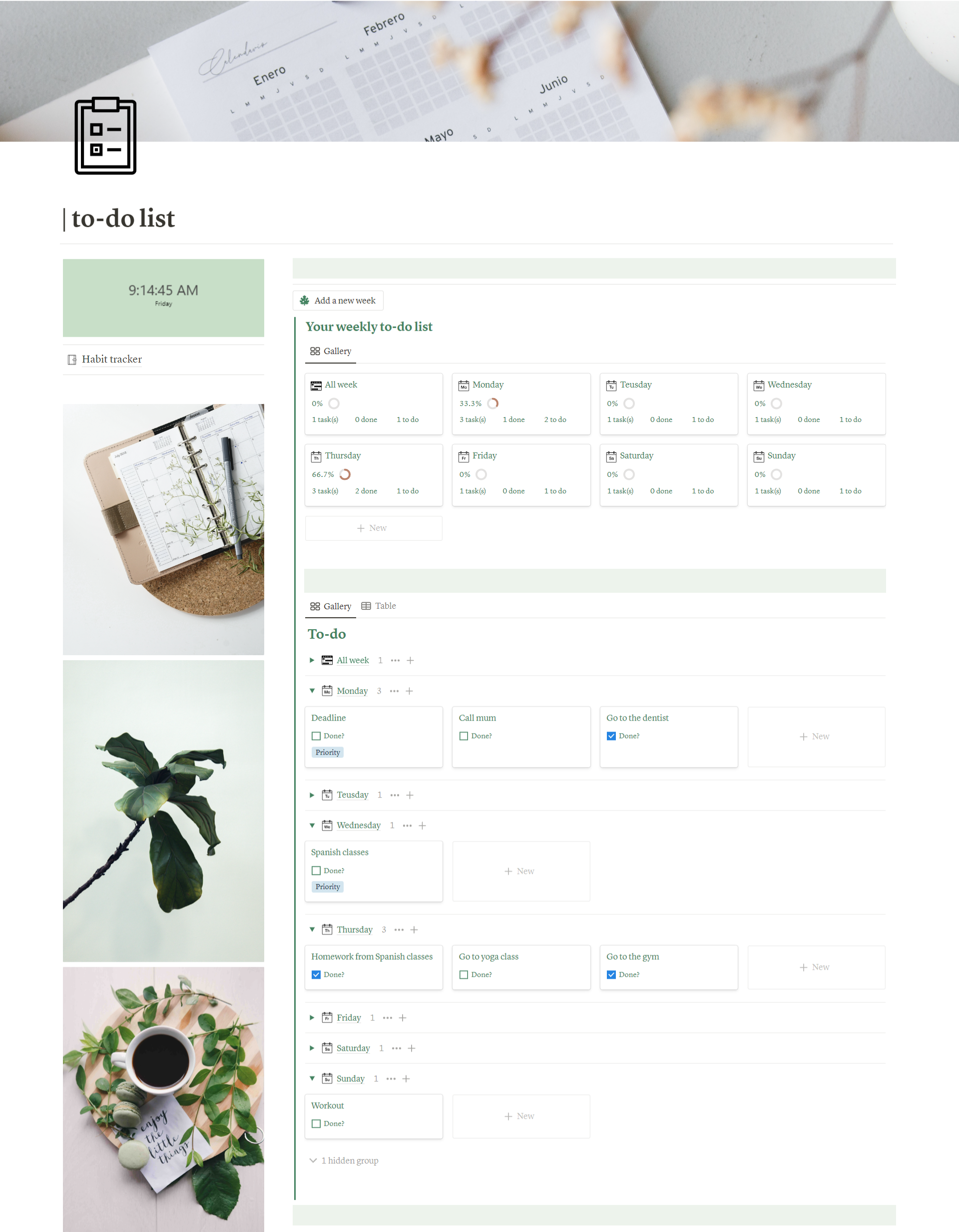 The new To-do list and Habit tracker template! - Agata