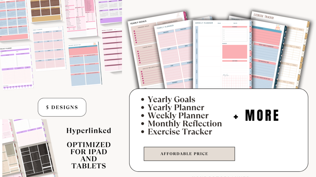 Streamlined Digital Planner 2025 (Hyperlinked)